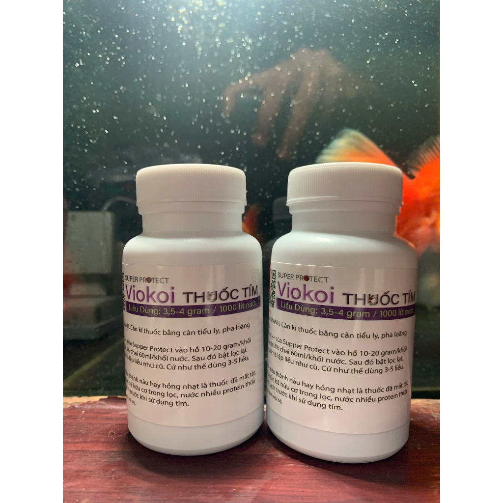 Pure purple bath powder for Koi fish treats skin flukes and gill flukes ...