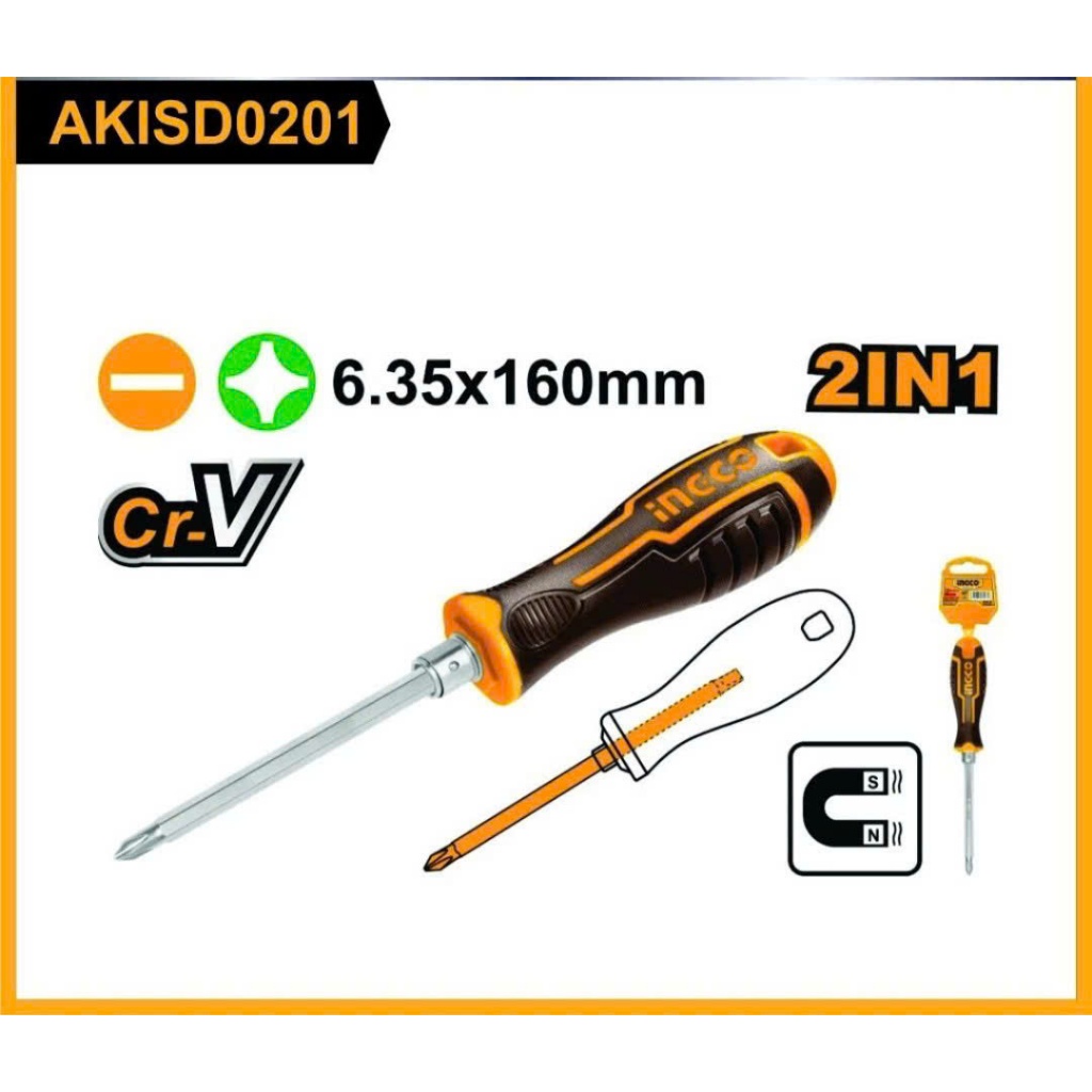 Ingco AKISD0201 double-head screwdriver - 6x160mm | Shopee Singapore