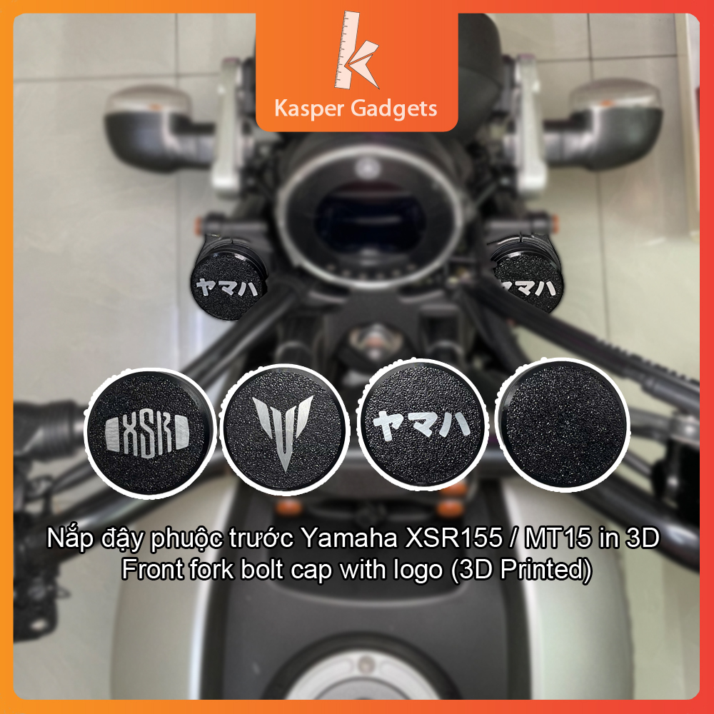 Yamaha XSR155 / MT15 front fork cover with 3D Printed front fork bolt ...