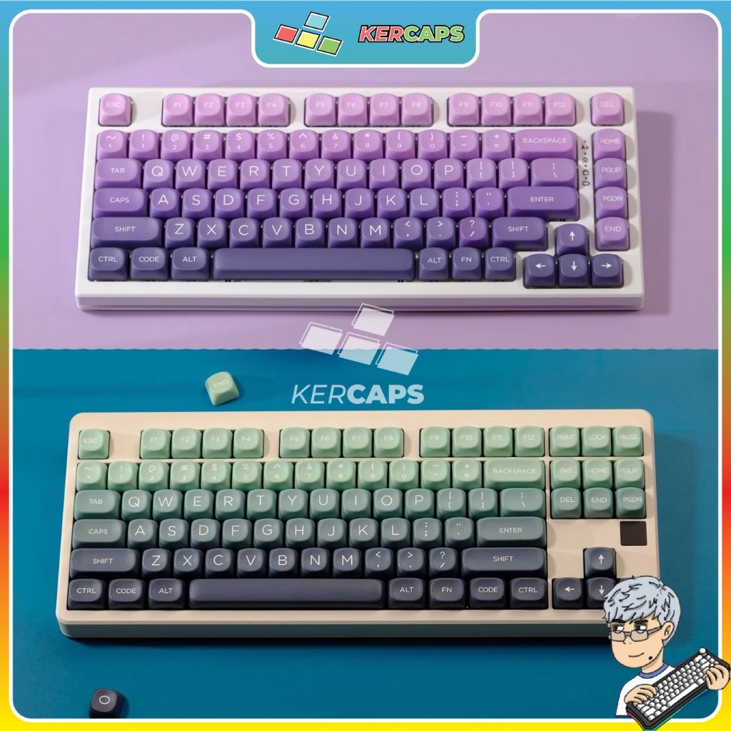 |Keycap Keycap| Rainbow Gradient MOA profile, PBT for Rainy75, Lucky65 ...