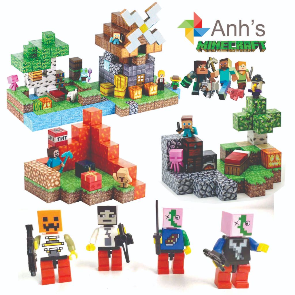 Minecraft magnetic building blocks with characters | Shopee Singapore