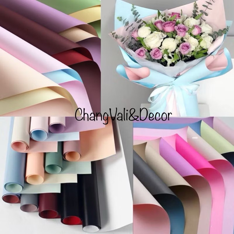 A set of 20 sheets of 2-sided flower wrapping paper, beautiful and ...