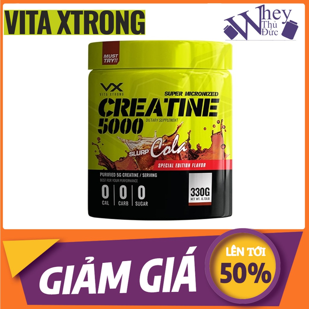 Creatine 5000 Super Micronized VITAXTRONG 300g (Cola) - Increase Muscle Strength and Volume ...