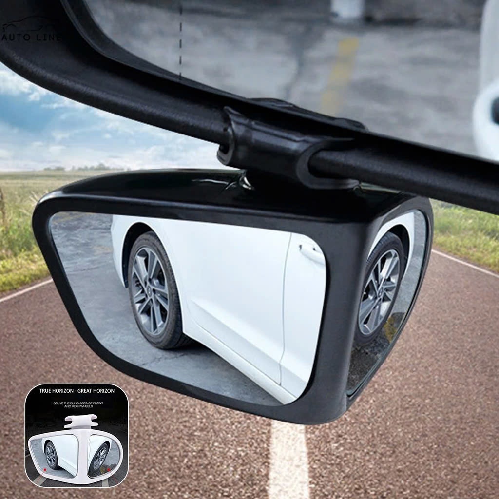 3d convex mirror for side views blind spots on front wheels, rear ...