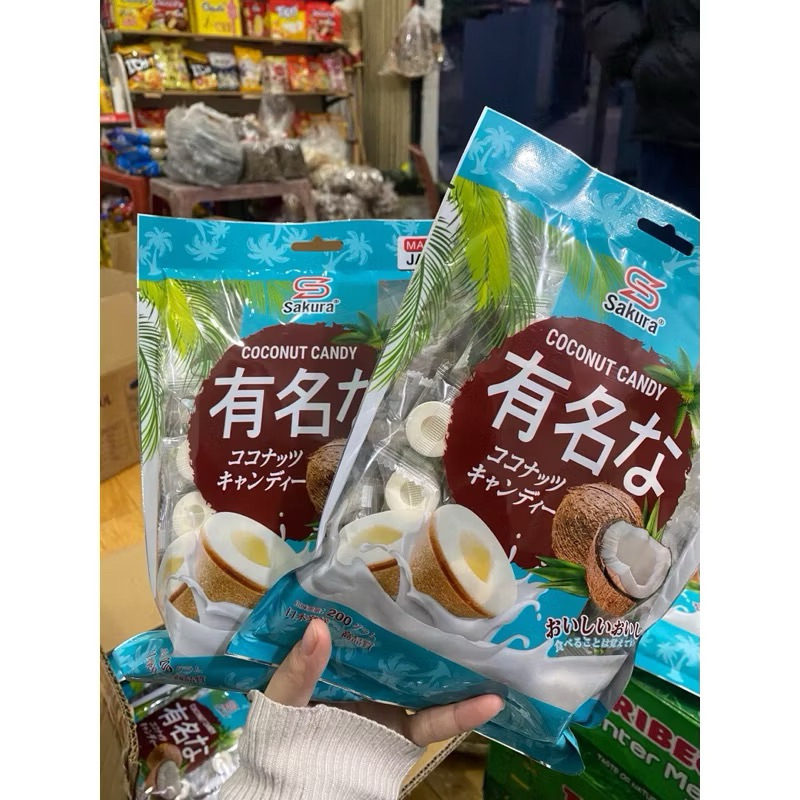 Japanese Sakura Coconut Candy 200G Pack, Delicious Japanese Coconut ...