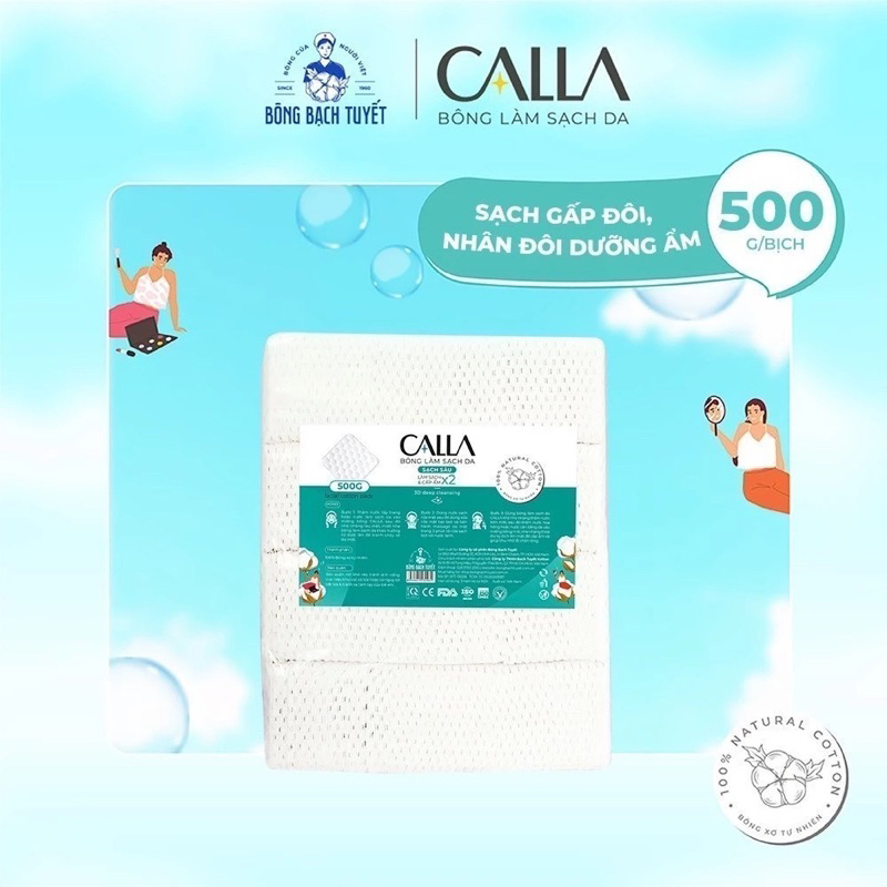 Snow White Calla Deep Clean Skin Cleansing Cotton Pad 500Gr | Shopee ...