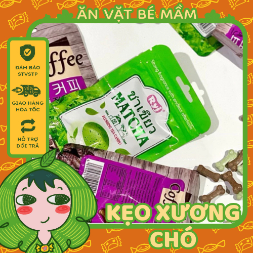 Combo of 5-10 packs of Matcha/Coffee dog bone candy, childhood Matcha ...