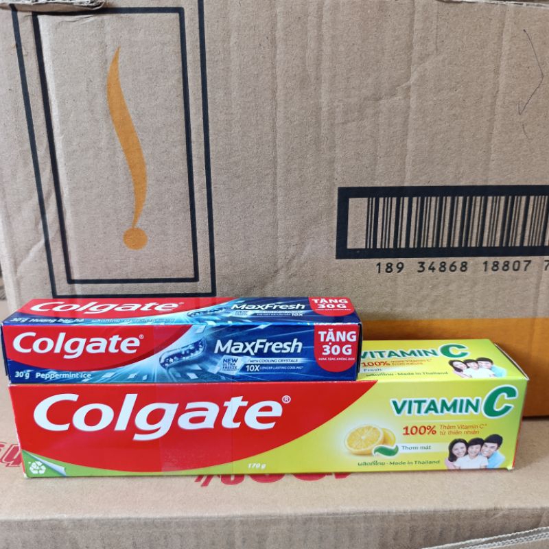 Colgate vitamin C toothpaste 170g with maxfresh tube 30g | Shopee Singapore