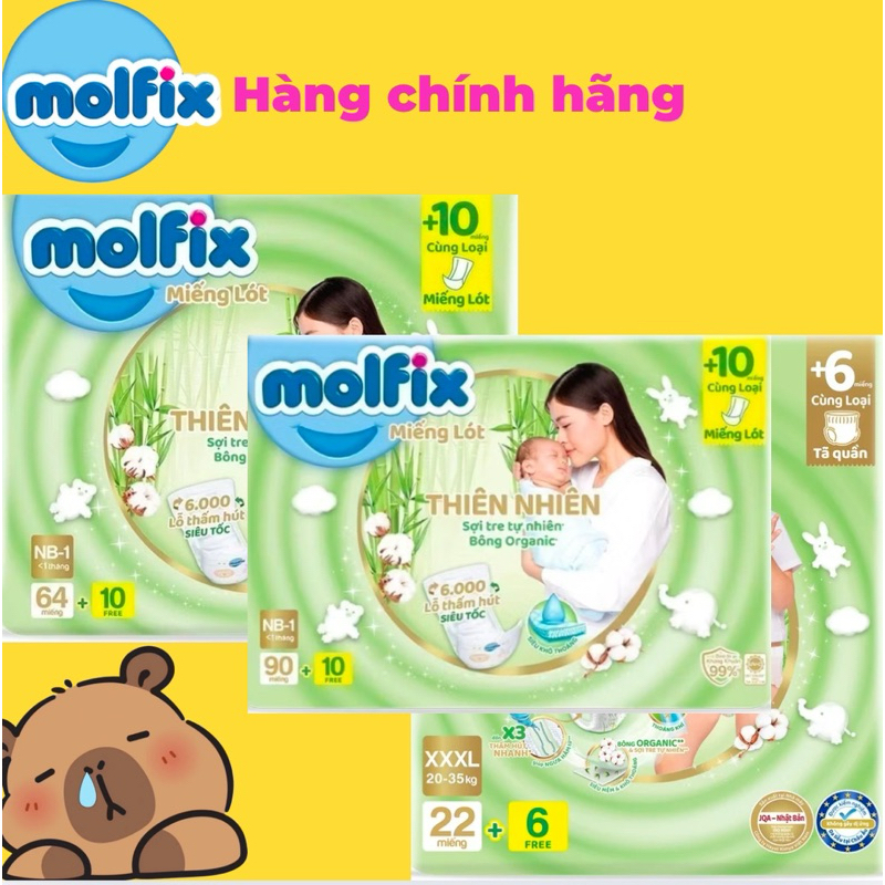 Molfix NB1 90+10 Natural Pads Safe for babies | Shopee Singapore