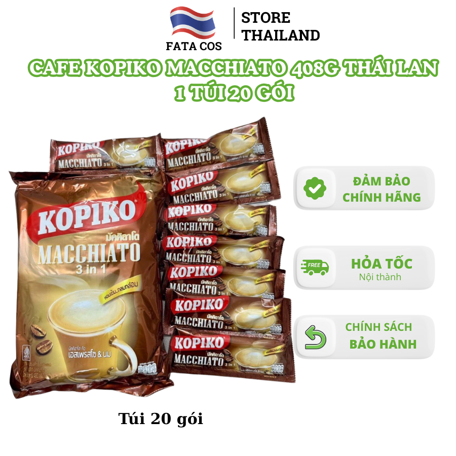 Kopiko Coffee, Kopiko Thai milk Coffee, bag of 20 packs x 24gr Fata Cos ...