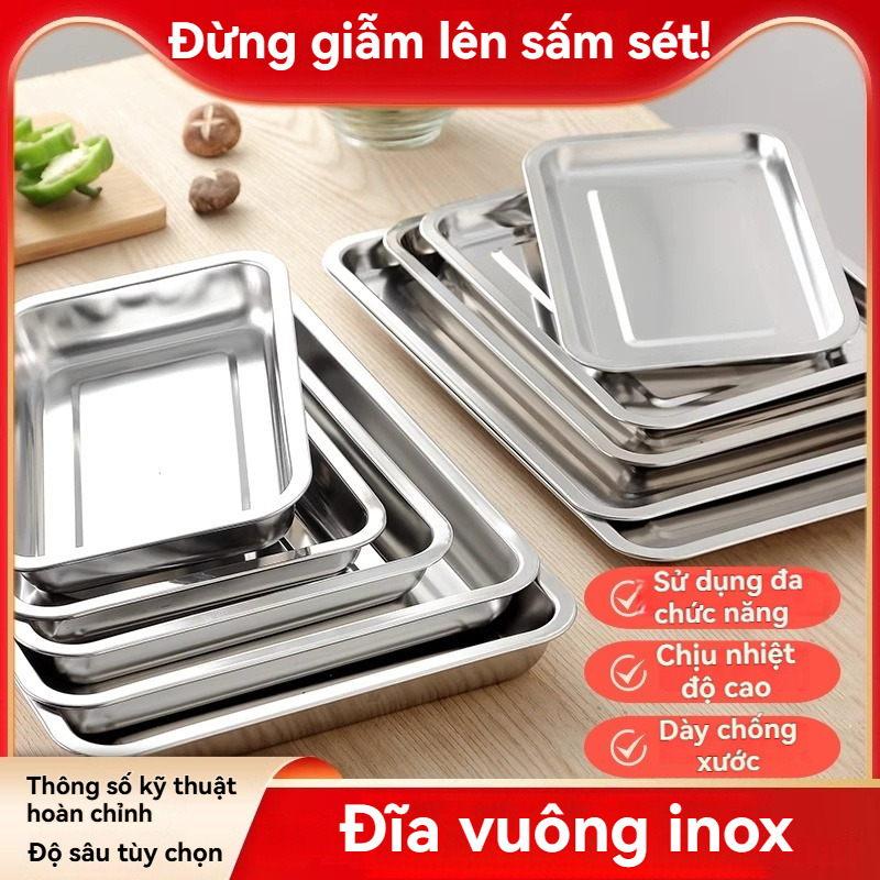 Rectangular Stainless Steel Food Storage Tray, Anti-rust, High Heat ...