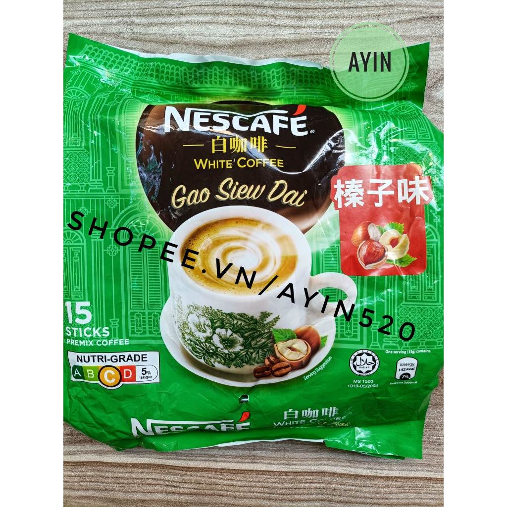 (HSD August 31, 2025) Nescafé Gao Siew Dai Hazelnut White Coffee ...