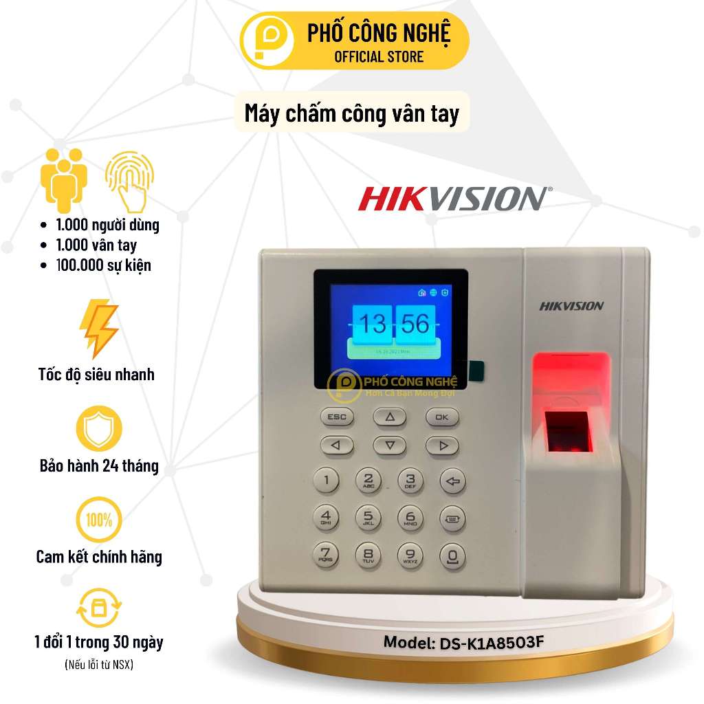Hikvision DS-K1A8503F fingerprint time attendance machine has ...