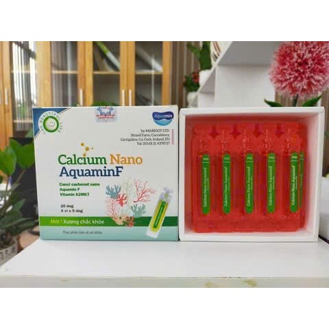 Calcium nano Aquamin F - Supplementing nano Calcium, vitamin D3, vitamin K2 for the body. Box of ...