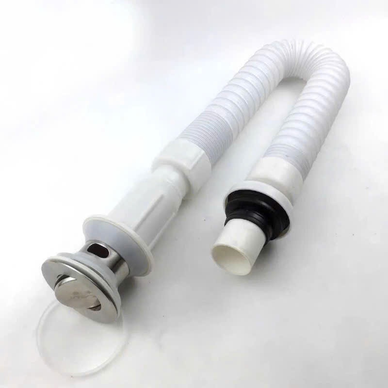 Sun PLASTIC Sink Drainage Siphon with Stainless Steel Head (lavbo basin ...