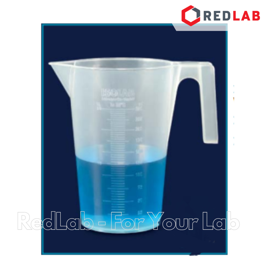 PP plastic cup with white embossed half-line handle ISOLAB 100 250 500 ...