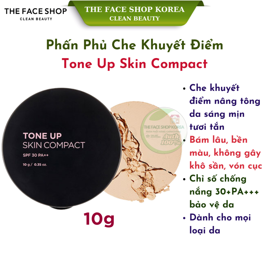 The Face Shop Tone Up Skin Compact 10g sunscreen SPF30 PA++ | Shopee ...
