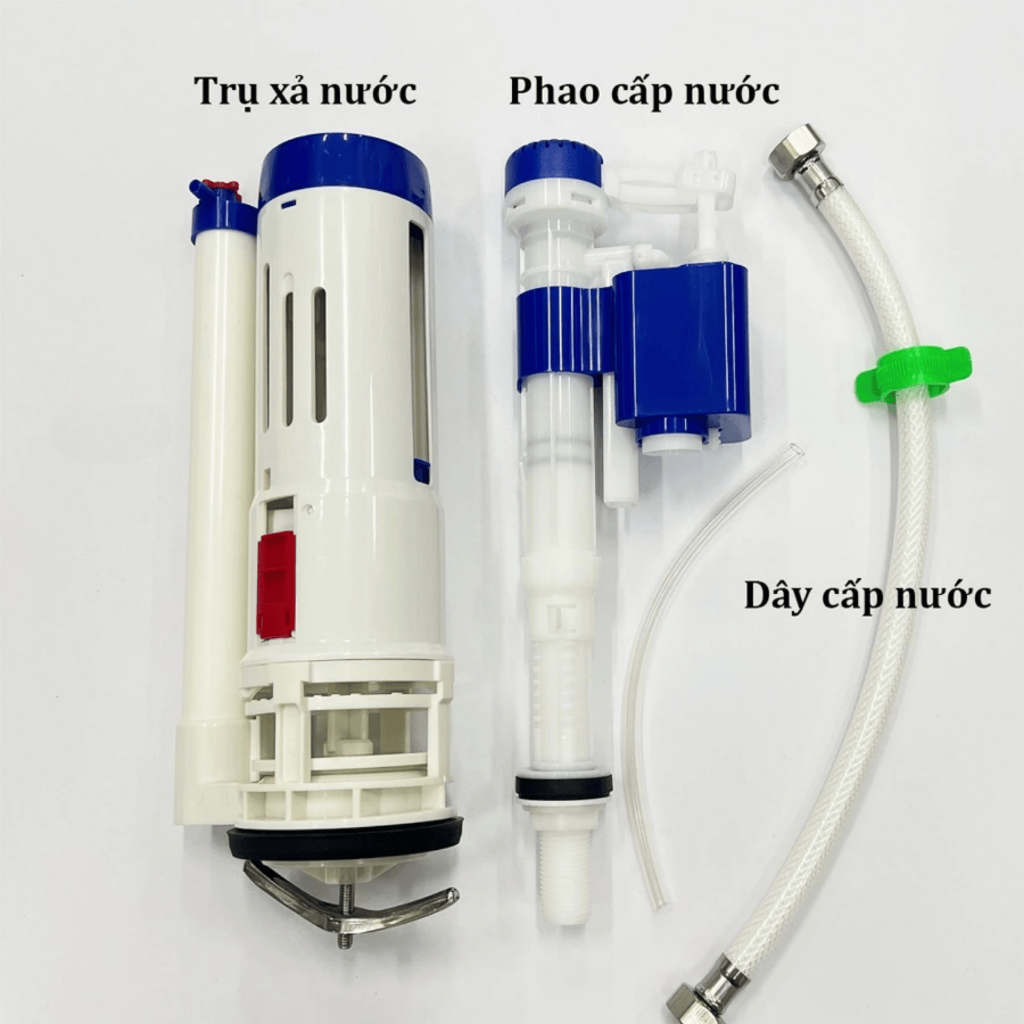 Separate 2-piece toilet flushing set with 2 push buttons, separate tank ...