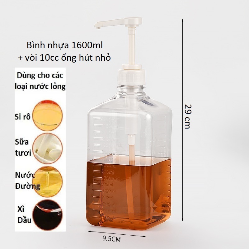 Pump bottle for sugar syrup, condensed milk, and jam made of mica ...