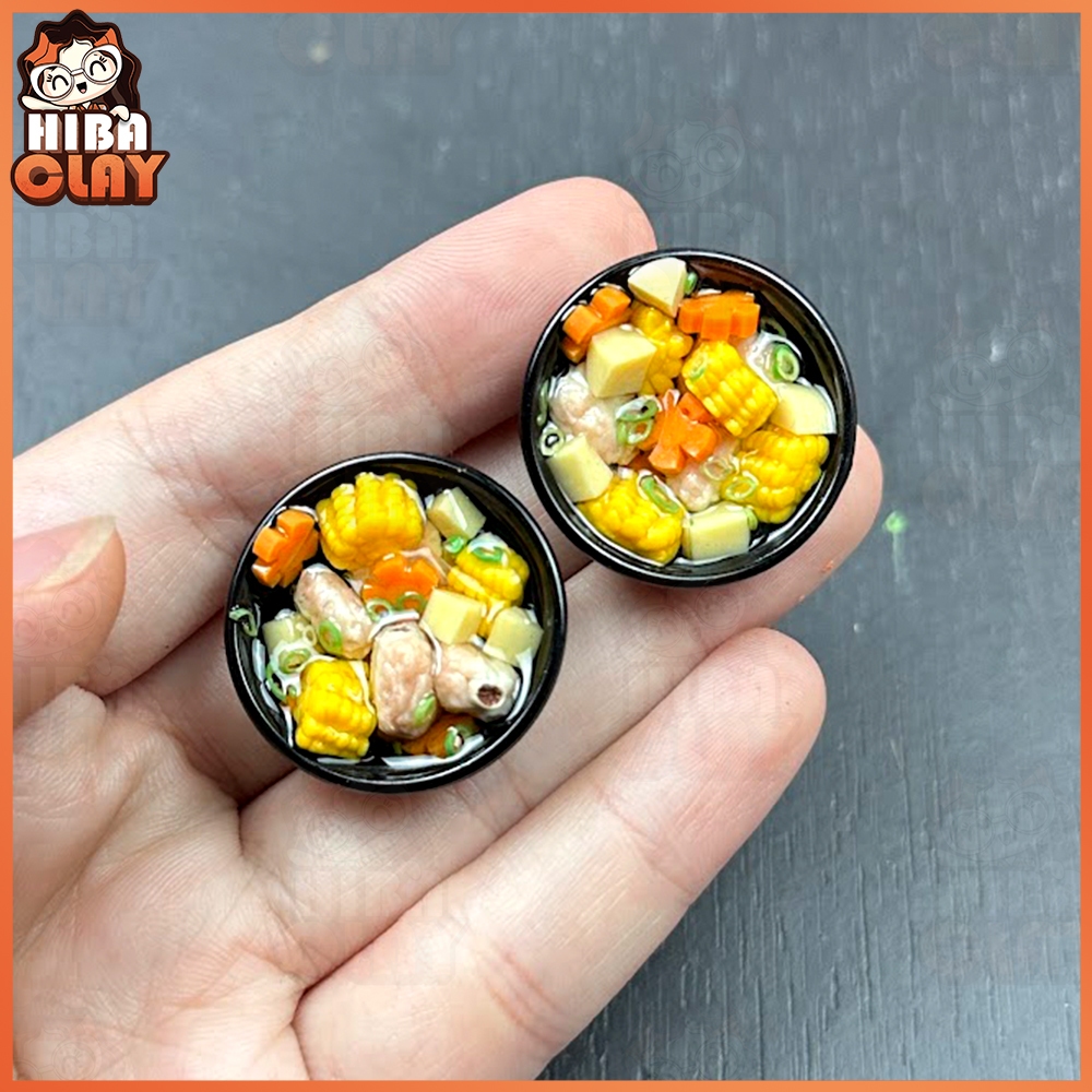 1 bowl of vegetable stewed rib soup (002) mini food, miniature food ...