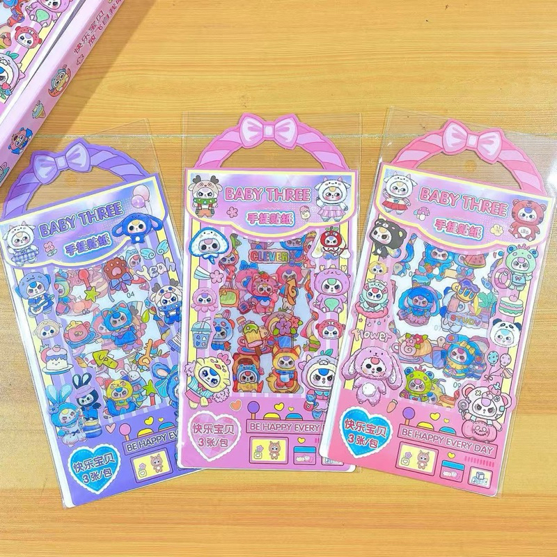 Set of 3 cute Baby Three stickers | Shopee Singapore