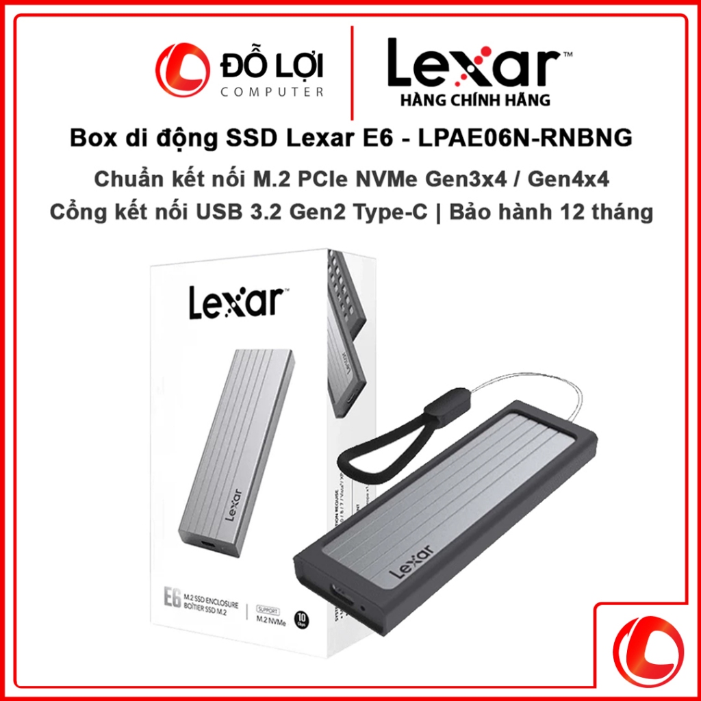 Portable SSD M.2 PCIe NVMe Gen3x4 / Gen4x4 Type-C Lexar E6 LPAE06N ...