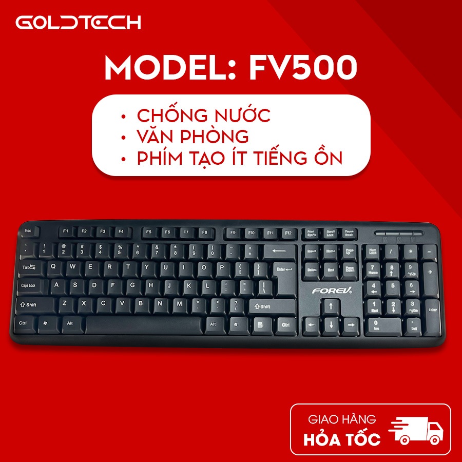 Cheap computer keyboard GOLDTECH FV500 wired full size 104 keys fast ...