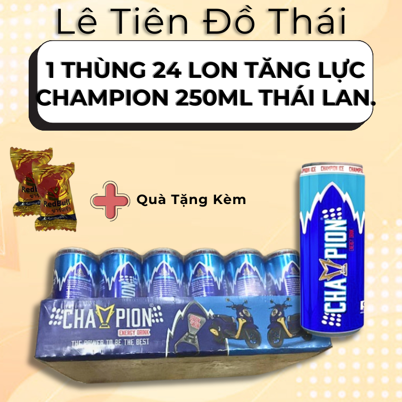 Carton of 24 Cans 330ml Champion ICE Energy Drink Blue Thailand ...
