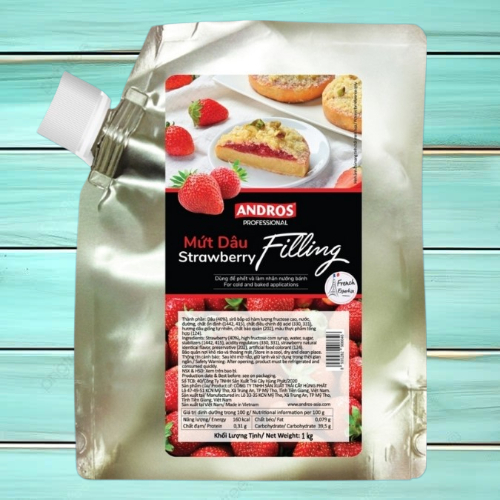 ANDROS ++ FILLING Bag 1 Kg ++ MULTI-USE Strawberry JAM / Strawberry for ...