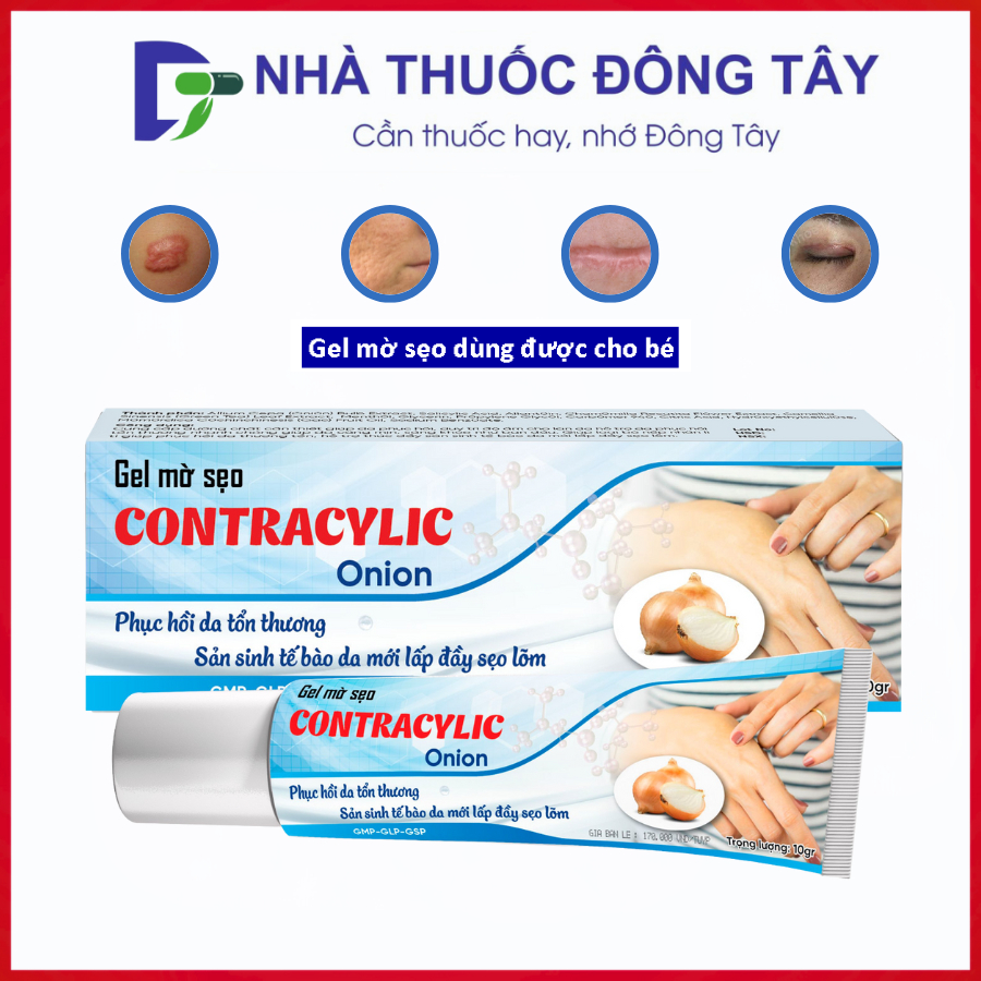 CONTRACYLIC Onion scar fading Gel (10g tube) - Restores damaged skin ...