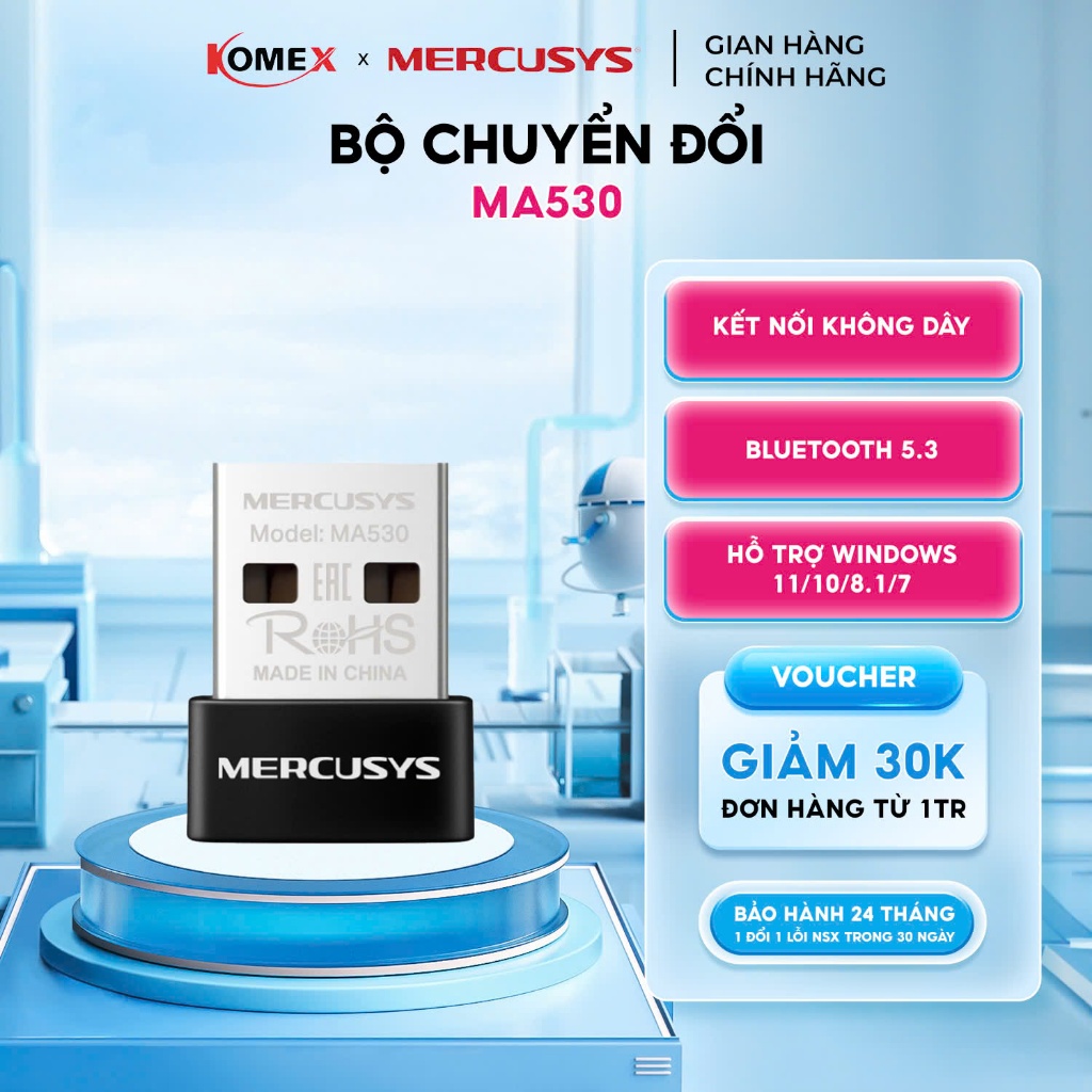 Mercusys MA530 USB Bluetooth 5.3 Nano Wireless Adapter | Shopee Singapore