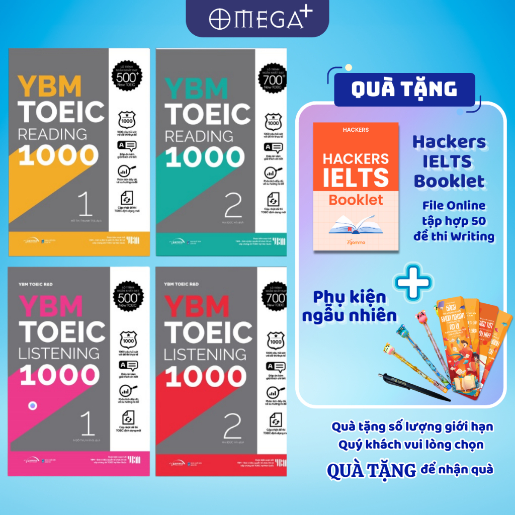 Ybm Toeic 1000 Book Set: Conquer Toeic Roadmap From 500+ To 700+ Listening + Reading Vol.1 & Vol ...