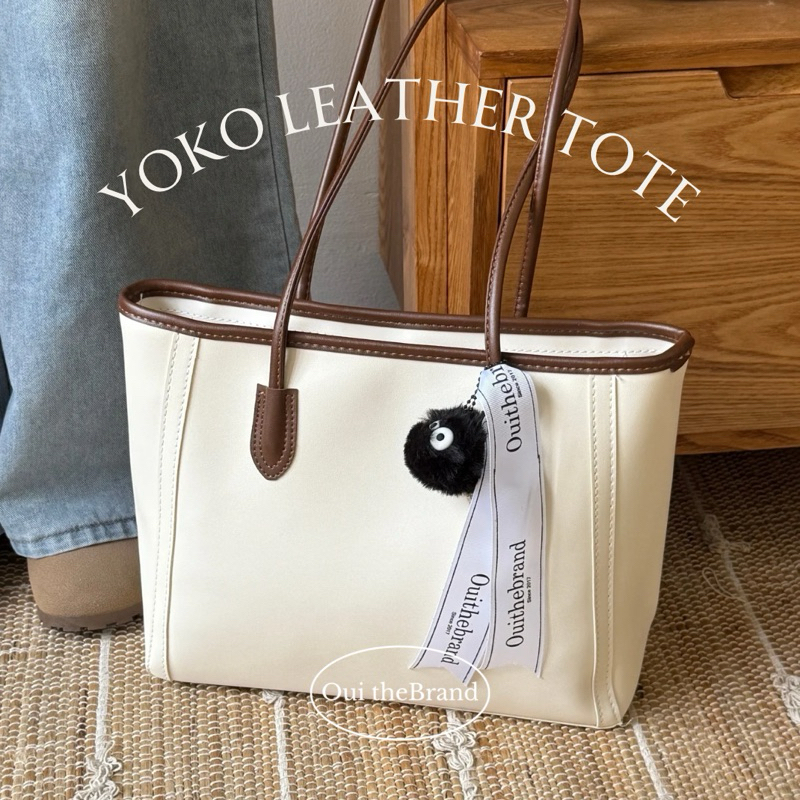 [ Charm Included ] YOKO うこ Leather Tote - YOKO Lightweight Simple ...