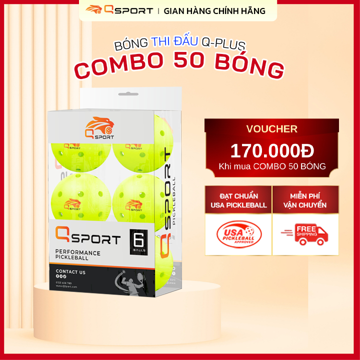 Combo of 50 Pickleball Qsport Q-Plus competition balls meeting standard ...
