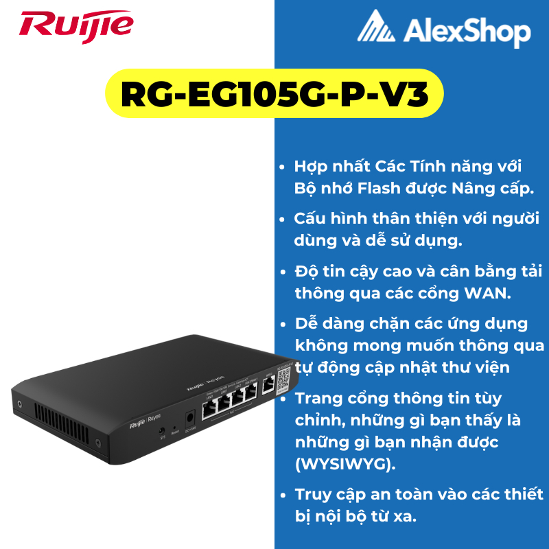 RUIJIE RG-EG105G-P V2 5-Port Smart Gateway Router (4-POE) | Shopee ...