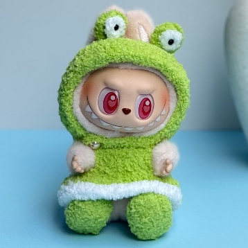 Labubu V2 Have a seat frog set - Labubu clothes made from wool - 100% ...
