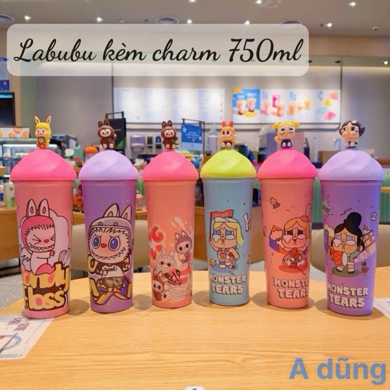 750ml thermos cup with labubu pattern (Free one clear bag + 1 brush ...