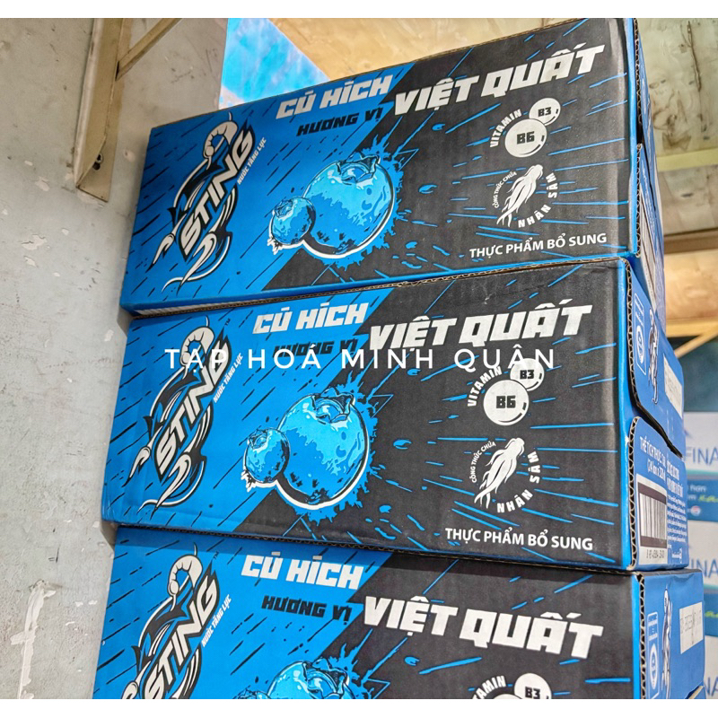 Box OF 24 CANS OF GREEN STING / STING BLUEBERRY (24 CANS X 320ML ...