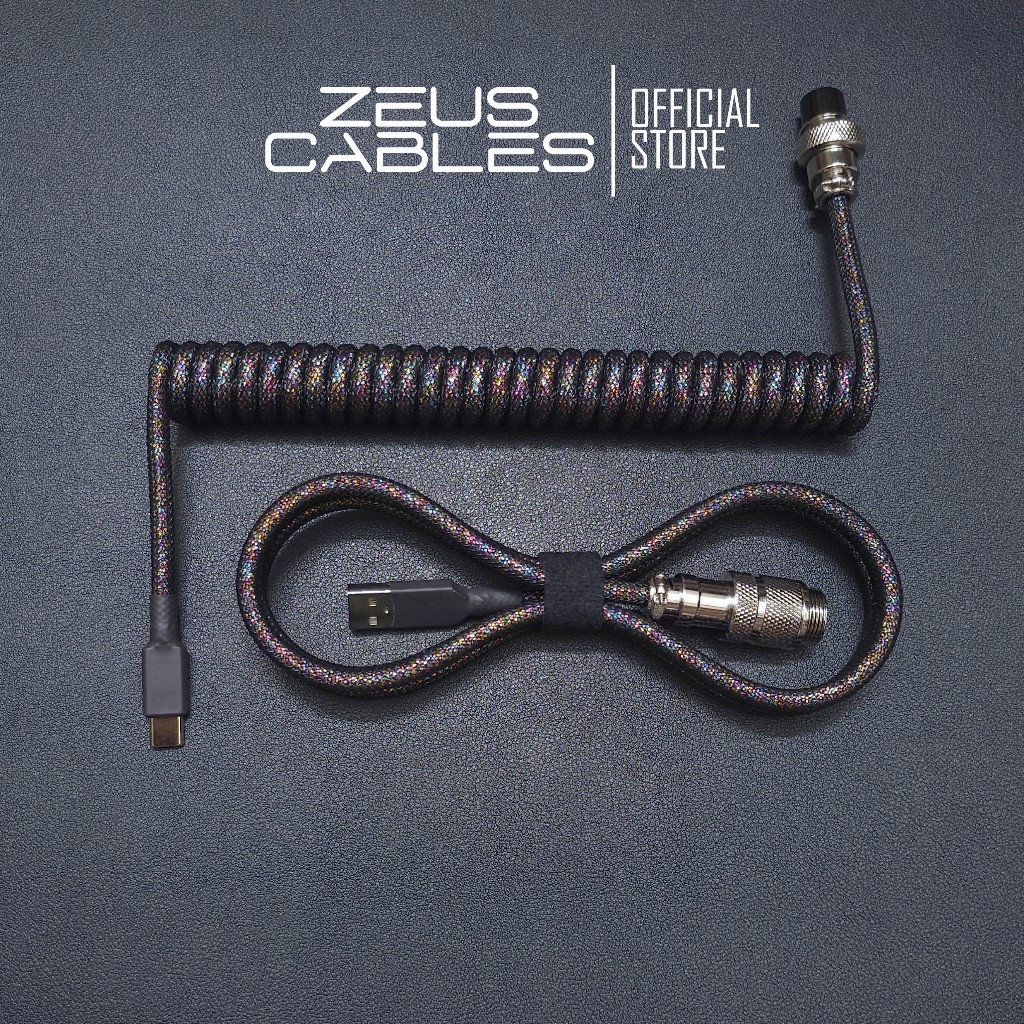XO [DOUBLE SLEEVED] Spring Twist Type C Mechanical Keyboard CUSTOM Cable | Coiled Cable | Zeus ...