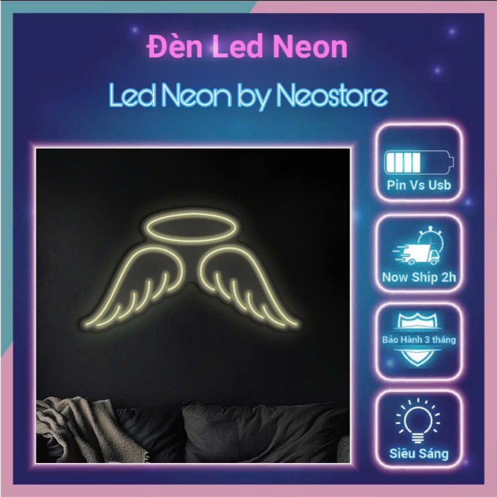 LED Neon ANGEL WINGS Wall Mounted Decorative Light ANGEL WINGS Many ...