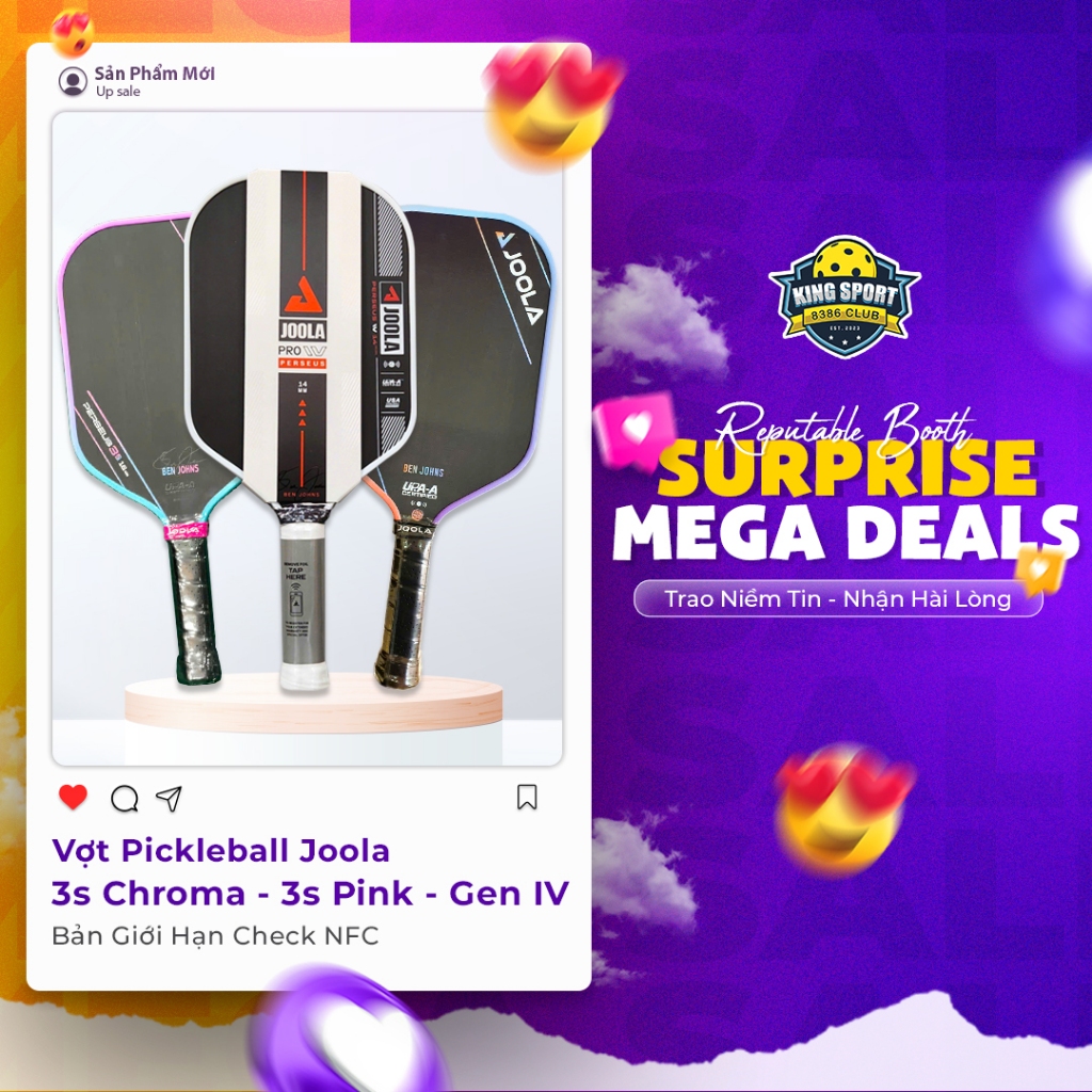 [Limited Edition NFC Scanning] Joola 3s Pickleball Racket Super Rough ...