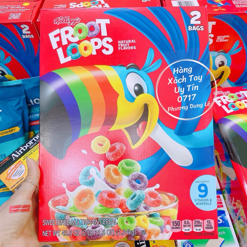 Kellogg's Froot Loops breakfast cereal with fruit flavor, American ...