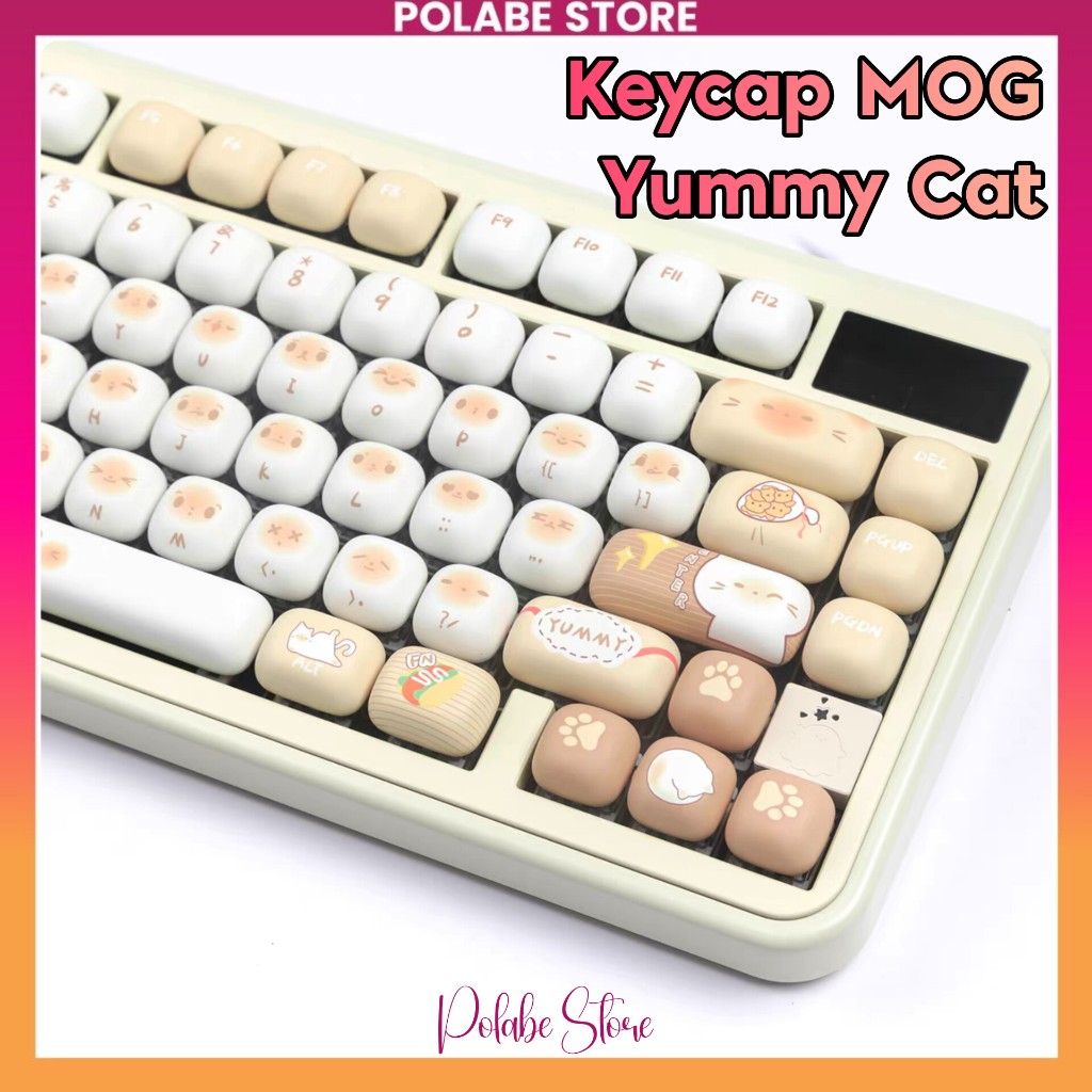 Keycap MOG Yummy Cat Bread Keycap Akko mog profile mechanical keyboard ...
