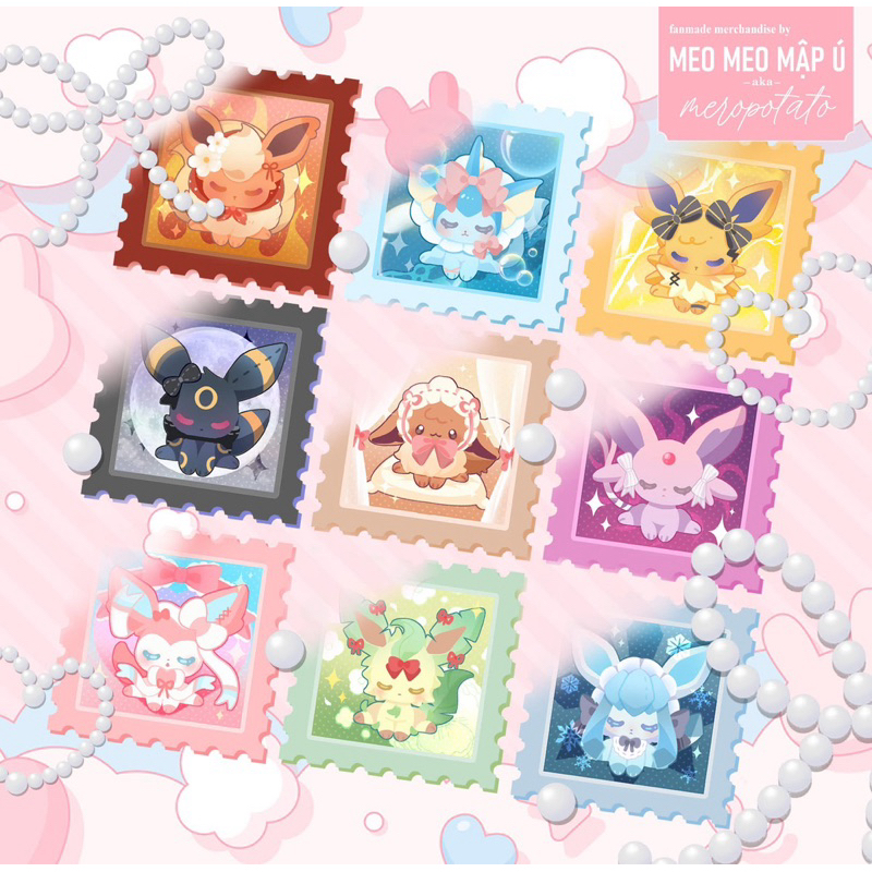 Pokemon Eeveelution sticker Set with glittering stars | Shopee Singapore