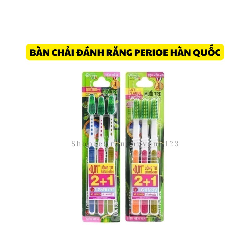 Perioe BBS Antiplague Bamboo Salt Toothbrush cares for sensitive gums ...