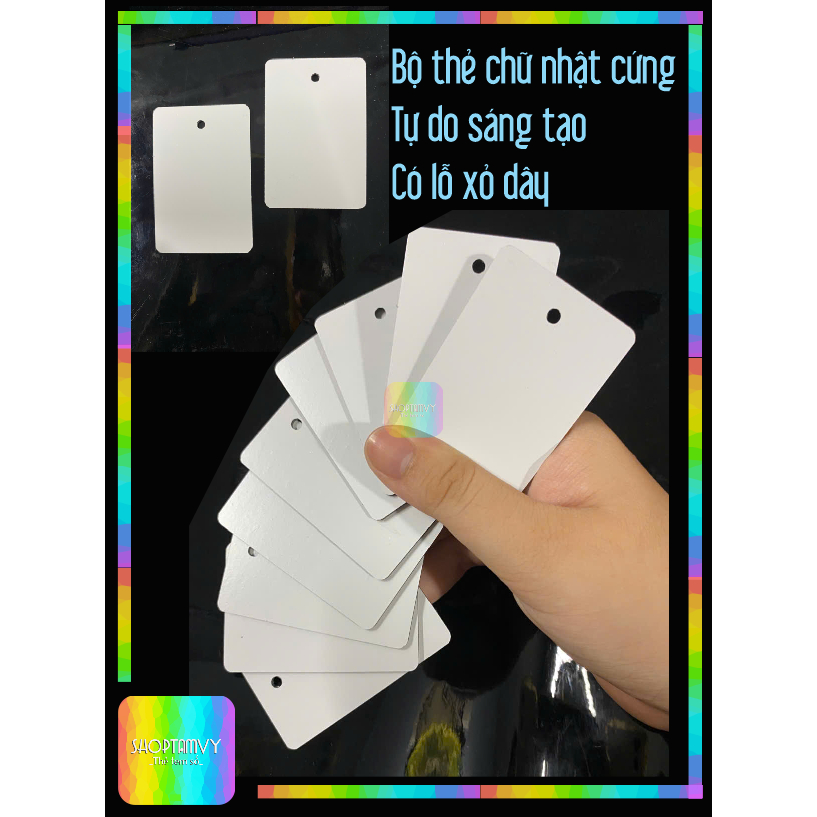 Waterproof rectangular white card Set - Hard 2mm thick ALU material ...