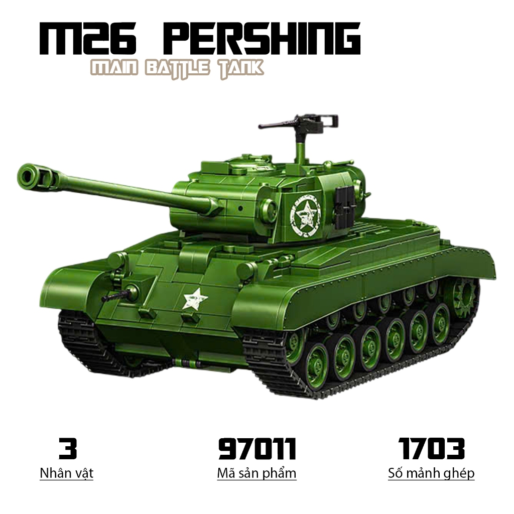M26 Persing tank assembly toy, 12Go 97011 Main Battle tank | Shopee ...