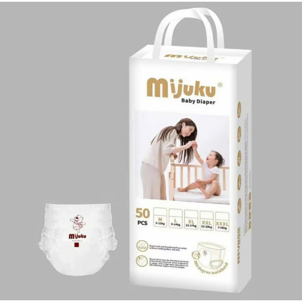 GENUINE mijuku diapers/panties, pack of 50 pieces, anti-overflow, anti ...