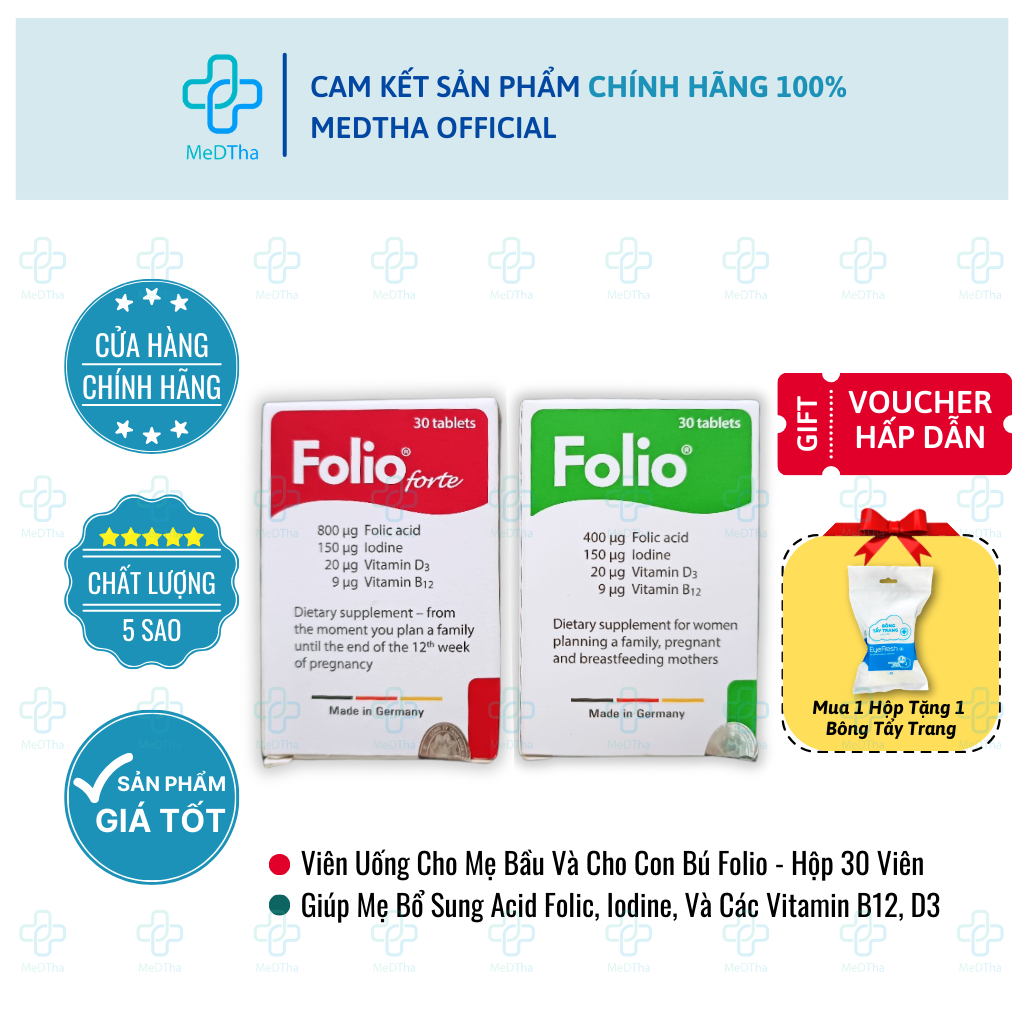 Folio Forte Pills - Folic Acid, Iodine Supplement, Egg Supplement ...