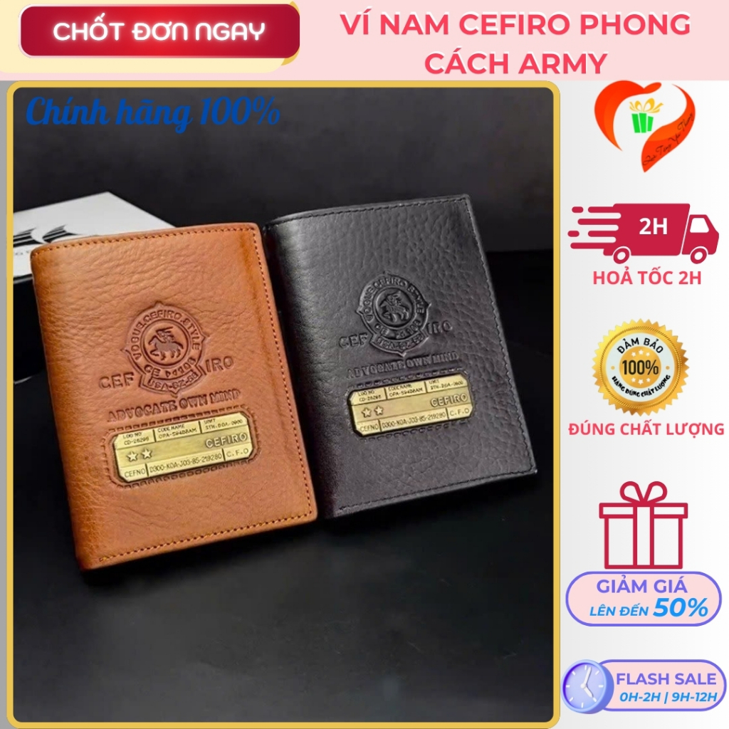 CEFIRO Premium Men's Leather Wallet – Military Iron Card Design ...